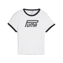 Puma Damen T-Shirt "FUTURE.Puma.ARCHIVE Graphic Slim T-Shirt Damen", wei&szlig;, Gr. L, 100% Baumwolle, Shirts