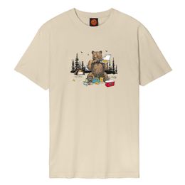 Santa Cruz Herren T-Shirt "BRAUN PIZZA BEAR T-SHIRT"blond wood, Gr. S, Obermaterial: 100% Baumwolle, Shirts