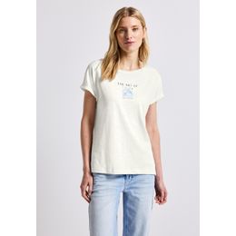 Cecil Damen T-Shirt, weiß, Gr. 34, unifarben, Web, 50% Modal, 50% Baumwolle, Shirts, im soften Baumwoll-Mix