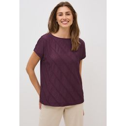 Cecil Damen T-Shirt, rot, Gr. L, unifarben, Stoff, Vorderseite: 98% Polyester, 2% Elasthan; Rückseite: 95% Viskose, 5% Elasthan, Shirts, mit