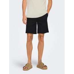 Only & Sons ONLY & SONS Herren Chinoshorts "ONSMARK SHORTS 0209 NOOS", schwarz, Gr. S, unifarben, Web, Obermaterial: 64% Viskose, 31% Polyester, 5% Elasthan,