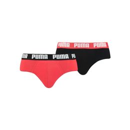 Puma Herren Slip, Gr. M, rot, Jersey, Obermaterial: 95% Baumwolle, 5% Elasthan, unifarben mit Farbeinsatz, Unterhosen, mit breitem Logobund