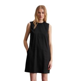 Marc O'Polo MARC O'POLO Damen Midikleid "aus Leinen-Viskose-Stretch", schwarz, Gr. 38, unifarben, Obermaterial: 55% Leinen, 42% Viskose, 3% Elasthan; Futter: