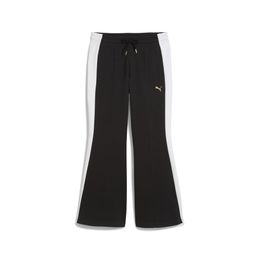 Puma Damen Sporthose "T7 Schlaghose Damen", schwarz, Gr. XS, unifarben, Obermaterial: 88% Baumwolle, 12% Polyester; Einsatz: 88% Baumwolle, 12%