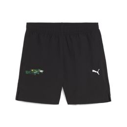 Puma Kinder Shorts "Super Puma Gewebte Shorts Jungen", schwarz, Gr. 176, bedruckt, Obermaterial: 100% Nylon; Tasche – Oben: 100% Polyester, Hosen