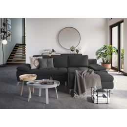 Sit & More Ecksofa SIT & MORE "Latigo L-Form", grau (anthrazit), B:270cm T:163cm, Sofas, Ecksofa, mit Recamiere, wahlweise mit Bettfunktion und Bettkasten