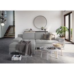 Sit & More Ecksofa SIT & MORE "Latigo L-Form", silber, B:270cm T:163cm, Sofas, Ecksofa, mit Recamiere, wahlweise mit Bettfunktion und Bettkasten
