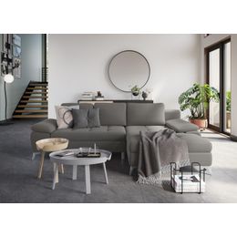 Sit & More Ecksofa SIT & MORE "Latigo L-Form", braun (schlamm), B:270cm T:163cm, Sofas, Ecksofa, mit Recamiere, wahlweise mit Bettfunktion und Bettkasten