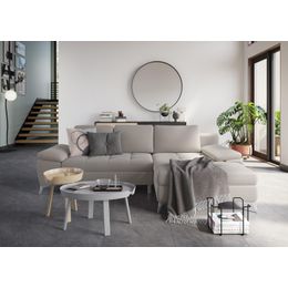 Sit & More Ecksofa SIT & MORE "Latigo L-Form", grau (elephant), B:270cm T:163cm, Sofas, Ecksofa, mit Recamiere, wahlweise mit Bettfunktion und Bettkasten