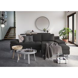 Sit & More Ecksofa SIT & MORE "Latigo L-Form", grau (dunkelgrau), B:270cm T:163cm, Sofas, Ecksofa, mit Recamiere, wahlweise mit Bettfunktion und Bettkasten