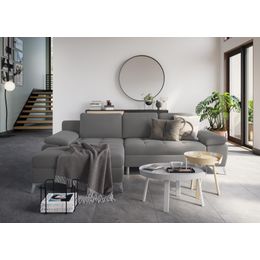 Sit & More Ecksofa SIT & MORE "Latigo L-Form", grau, B:270cm T:163cm, Sofas, Ecksofa, mit Recamiere, wahlweise mit Bettfunktion und Bettkasten