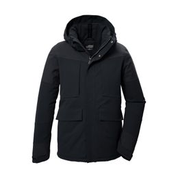 Funktionsjacke Killtec "KOW 81 MN JCKT", Herren, Gr. L, schwarz, Oberstoff: 100% Polyester, Futter: 100% Polyester, Wattierung: 100% Polyester (recycelt), Sportlich, Jacken, Wasserdichte Herrenjacke mit abnehmbarer Kapuze und vielen Taschen