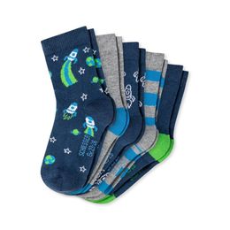 Schiesser Socken Jungen Gr&ouml;&szlig;e 23/26 marine / grau / gr&uuml;n / wei&szlig;