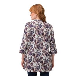 Ulla Popken Bluse Damen Gr&ouml;&szlig;e XXXL/4XL elfenbein / violettblau / koralle