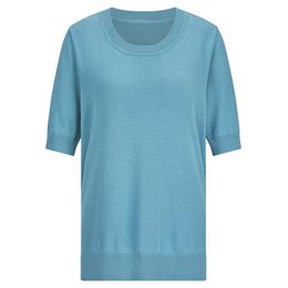Emilia Lay - Rundhals-Pullover, blau, Gr. 50 / XL - Baumwolle