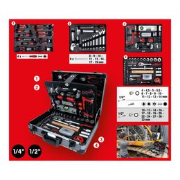 KS Tools 1/4 Zoll+1/2 Zoll Werkzeug-Satz, 127-tlg. (911.0727)