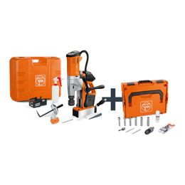 Fein Akku-Universal-Magnet-Kernbohrmaschine bis 35 mm mit Anwenderset, AKBU 35 PMQW AS Construction-Site Set 3/4 in Weldon/HSS NOVA 50 (71700462000)
