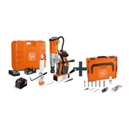 Fein Akku-Universal-Magnet-Kernbohrmaschine bis 35 mm mit Anwenderset, AKBU 35 PMQW 18 V AS Construction-Site 1x 12 Ah Set 3/4 in Weldon/HSS NOVA 50 (71700465000)