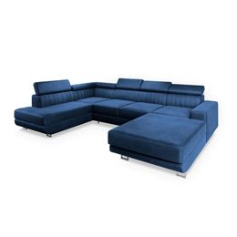 MASSENO Wohnlandschaft mit Schlaffunktion Siena blau Ma&szlig;e (cm): B: 335 H: 89 Sofas > Sofas nach Material > Stoffsofas &raquo; Sofa DE