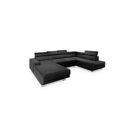 MASSENO Wohnlandschaft mit Schlaffunktion Siena schwarz Ma&szlig;e (cm): B: 335 H: 89 Sofas > Sofas nach Material > Stoffsofas &raquo; Sofa DE