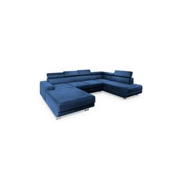 MASSENO Wohnlandschaft mit Schlaffunktion Siena blau Ma&szlig;e (cm): B: 335 H: 89 Sofas > Sofas nach Material > Stoffsofas &raquo; Sofa DE