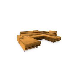 MASSENO Wohnlandschaft mit Schlaffunktion Siena gelb Ma&szlig;e (cm): B: 335 H: 89 Sofas > Sofas nach Material > Stoffsofas &raquo; Sofa DE