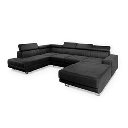MASSENO Wohnlandschaft mit Schlaffunktion Siena schwarz Ma&szlig;e (cm): B: 335 H: 89 Sofas > Sofas nach Material > Stoffsofas &raquo; Sofa DE