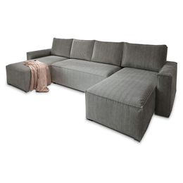 MASSENO Wohnlandschaft mit Schlaffunktion Aspra grau Maße (cm): B: 295 H: 85 Sofas > Sofas nach Material > Stoffsofas » Sofa DE