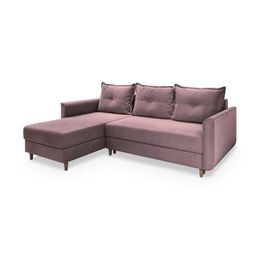 MASSENO Ecksofa mit Schlaffunktion Pisan rosa/pink Ma&szlig;e (cm): B: 220 H: 91 &raquo; M&ouml;bel Kraft
