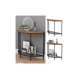 VICCO Wohnzimmertisch Fyrk Eiche Schwarz 92 x 81,5 cm mit offener Ablage