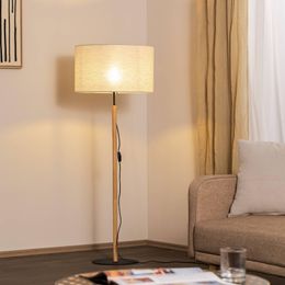 TK Lighting Stehleuchte Deva Nature, Textil, Holz