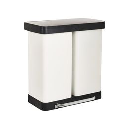 Beliani Abfallbehälter ECOSORT in Weiß/Schwarz - (W) 59 x (H) 62 x (L) 31 cm | Gr.: onesize