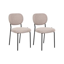 Beliani 2er-Set Esszimmerstuhl LOLETA in Braun | Gr.: onesize