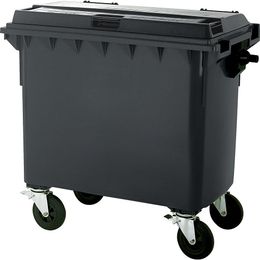 Müllcontainer aus Kunststoff, DIN EN 840, Volumen 660 l, BxHxT 1360 x 1235 x 765 mm, anthrazit, ab 5 Stk kaiserkraft