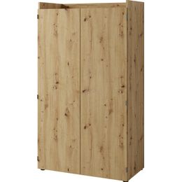 Sekretär ByLiving "Janne", braun (artisan eiche), B:80cm H:141cm T:40cm, Sekretäre, platzsparende Arbeitslösung für den Wohnraum mit viel Stauraum