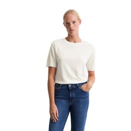 Marc O'Polo T-Shirt MARC O'POLO "aus TENCEL&trade; Lyocell-Baumwolle-Mix", Damen, Gr. S, wei&szlig; (wei&szlig; cotton), Obermaterial: 67% Lyocell, 33% Baumwolle, Basic, relaxed fit, Rundhals, B&uuml;ndchen, Shirts T-Shirt
