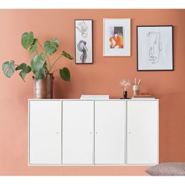 HAMMEL FURNITURE Sideboard »Mistral Kubus« mit vier Türen, Wandmontage/stehend, Breite: 136 cm Weiß