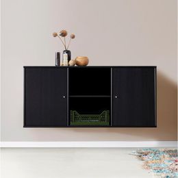 Sideboard &raquo;Mistral, Hochwertig Schrank, h&auml;ngend/stehend montierbar&laquo; mit zwei T&uuml;ren, B: 133 cm, anpassungsbar Designm&ouml;bel schwarz