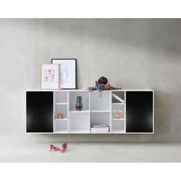 HAMMEL FURNITURE Sideboard »Mistral Kubus« Kombination aus 3 Modulen, 2 Türen, Wandmontage/stehend, Breite: 207cm Weiß/Schwarz