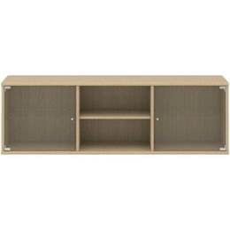 HAMMEL FURNITURE Lowboard »Mistral, Hochwertig Schrank, hängend/stehend montierbar« mit zwei Glastüren, B: 133 cm, anpassungsbar Designmöbel Eiche...