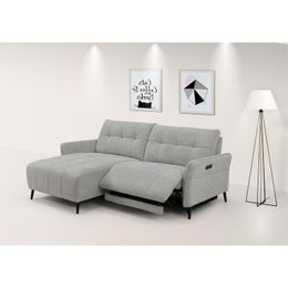 Inosign Ecksofa »DENIO 3-Sitzer, L-Form (Breite 209cm), elektr. Relaxfunktion, USB-A/C« Liegefunktion durch Recliner, Federkernpolsterung hellgrau