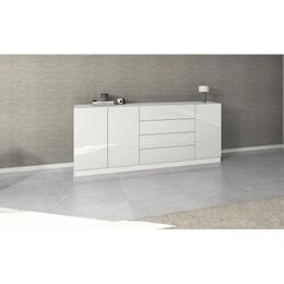 borchardt Möbel BORCHARDT MÖBEL Sideboard »Vaasa« Breite 190 cm weiß matt/weiß Hochglanz