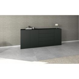 borchardt Möbel BORCHARDT MÖBEL Sideboard »Vaasa« Breite 190 cm schwarz matt