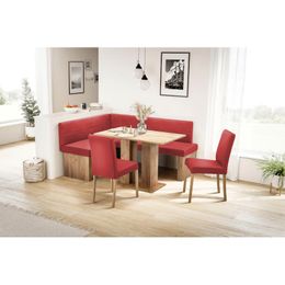 massivline&more Eckbank &raquo;Anna 2&laquo; Breite 169 cm rot Holzwerkstoff, Kunstleder, Spanplatte