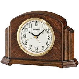 Seiko Tischuhr »QXE043B« Quarzuhr, Wohnzimmer, Esszimmer, Holz, nussbaumfarben, Arbeitszimmer, Büro nussbaumfarben Dekorative Tischuhr