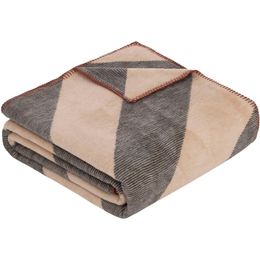 s.Oliver Wohndecke &raquo;Jacquard Decke &laquo; im Streifen-Design natur/anthrazit Obermaterial: 58% Baumwolle, 35% Polyacryl, 7% Polyester B/L: 150 cm x 200 cm