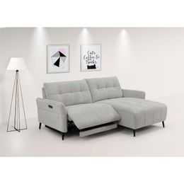 Inosign Ecksofa »DENIO 3-Sitzer, L-Form (Breite 209cm), elektr. Relaxfunktion, USB-A/C« Liegefunktion durch Recliner, Federkernpolsterung beige