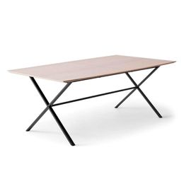 Esstisch &raquo;Meza Designtisch mit Auszugsfunktion und 2 Einlegeplatten&laquo; beige Tischplatte: Wei&szlig;pigmentiertes, matt lackiertes Eichenfurnier (nat&uuml;rliche 