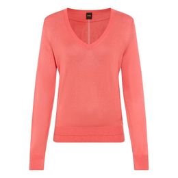 BOSS Orange Damen BOSS Orange Strickpullover &raquo;Fiaffella Premium Damenmode&laquo; mit Ajour&eacute;-Detail hinten rot L