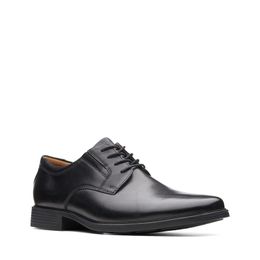 Clarks Schnürschuh »Tilden Plain« Freizeitschuh, Halbschuh, Schnürschuh mit komfortablem Fußbett Black Leather 42 42 Cushion Soft Technologie